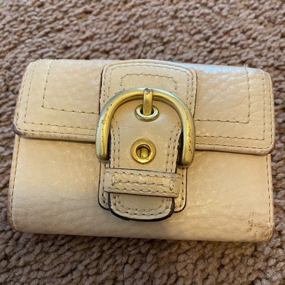 Coach | Bags | Coach Trifold Wallet Leather Damage Due To Use | Poshmark